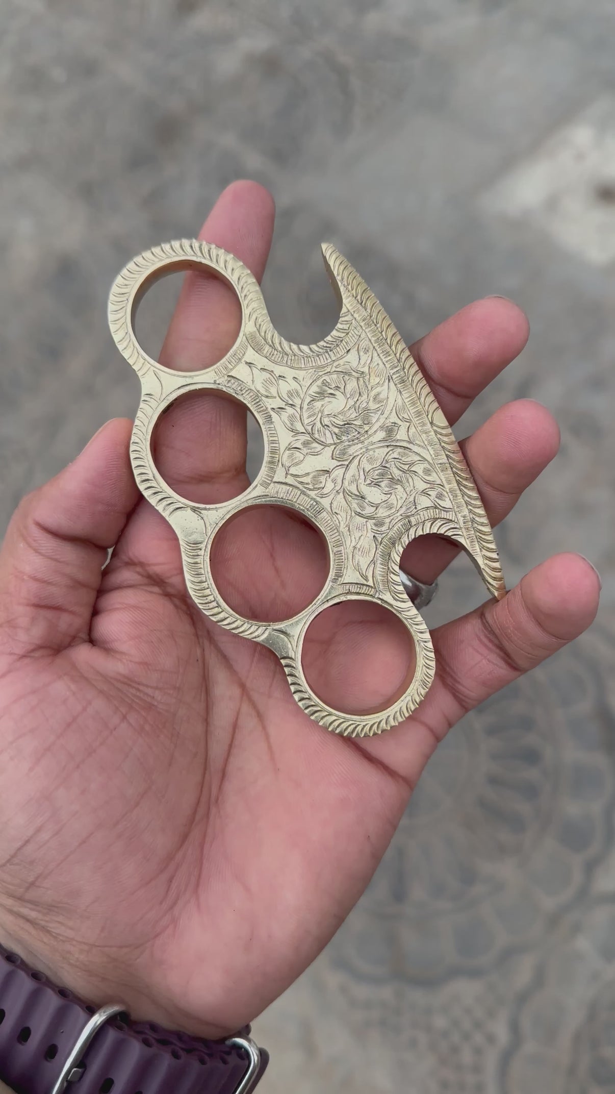 Engraved Brass Knuckles – Solid Brass Power – Knives Gear Garage
